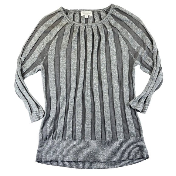 Joseph A | Sweaters | Joseph A Womens X Silver Gray Metallic Tunic ...